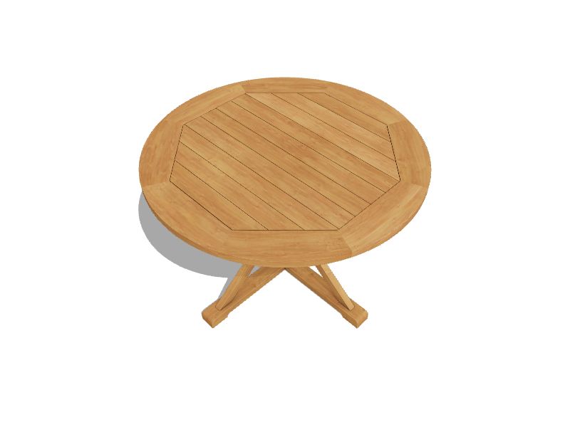 Courtyard Casual Basic teak Round Outdoor Dining Table 48.03-in W x 48. ...