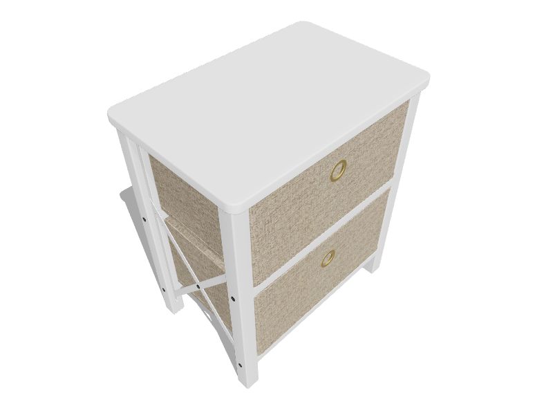 Brookside 2-Drawers White and Oat Wood Laminate Storage Drawer Tower 21 ...