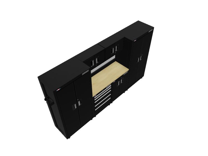 CRAFTSMAN 125.7-in W x 74-in H 6-Cabinets Steel Black/Smooth Garage ...