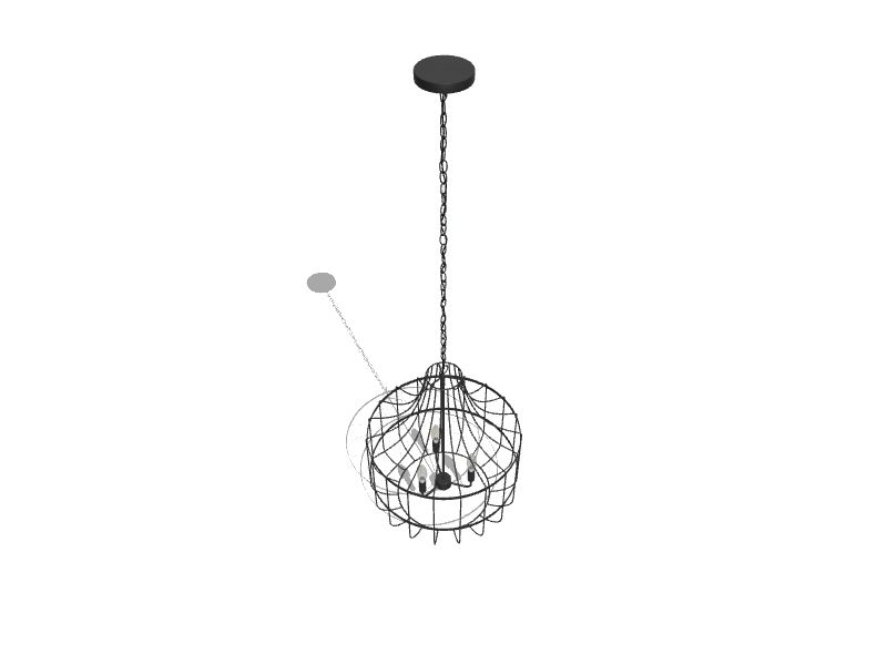 allen + roth Elmwood 3-Light Matte Black Farmhouse Cage Chandelier ...