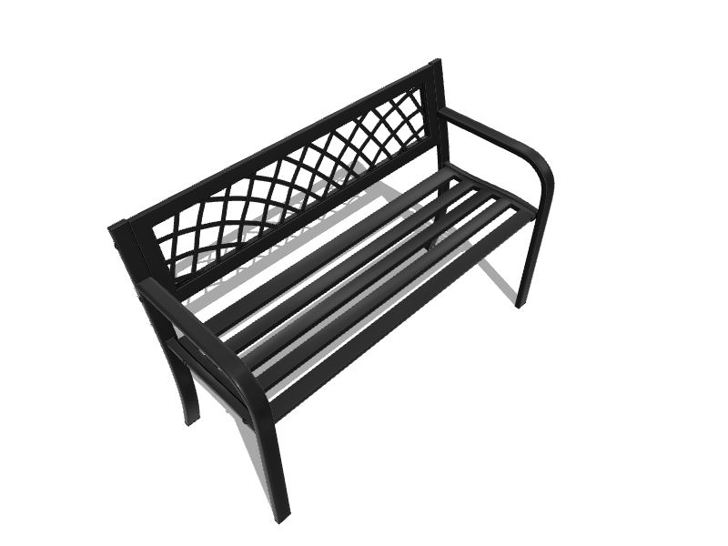 CASAINC 46-in W x 30-in H Black Steel Garden Bench WF-OP70532-LA at ...
