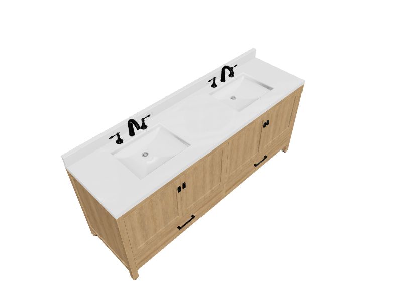 allen + roth Ronald 72-in Almond Toffee Undermount Double Sink Bathroom ...