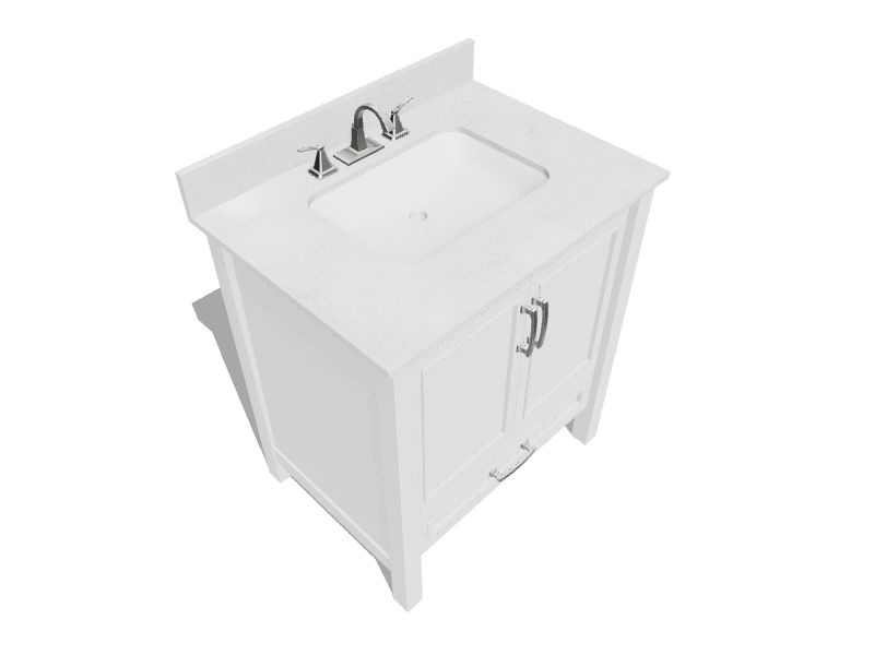 allen + roth Crest Hill 30-in White Undermount Single Sink Bathroom ...