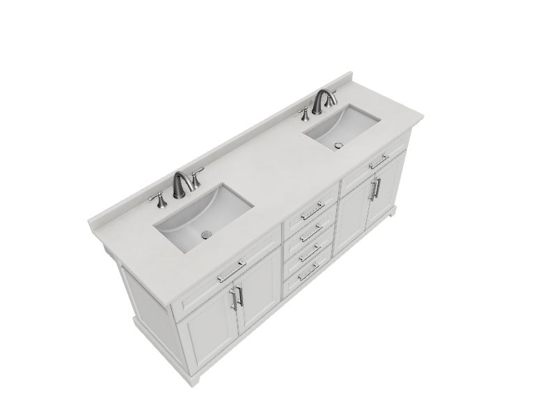 allen + roth Felix 72-in White Undermount Double Sink Bathroom Vanity ...