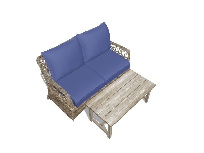 allen + roth Pointer Ridge 2-Piece Wicker Patio Conversation Set with ...