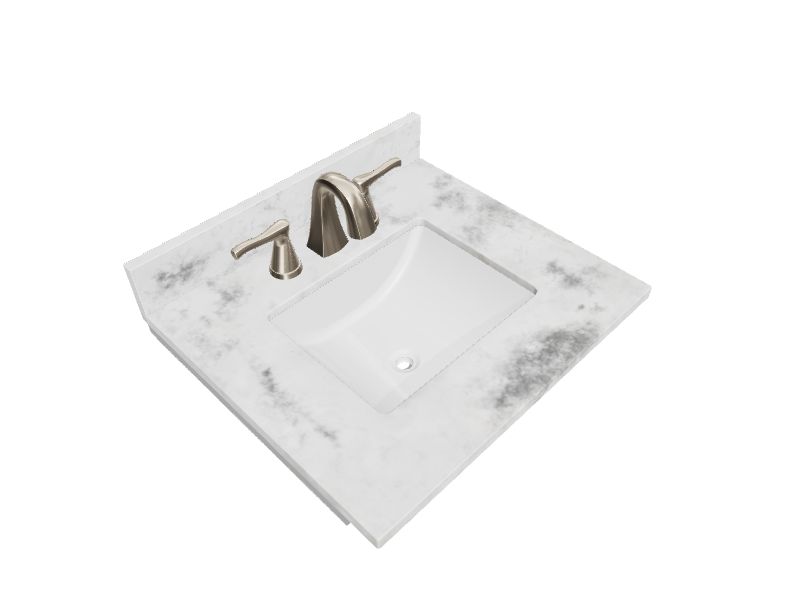 allen + roth 25-in x 22-in Shadow Storm Natural Marble Undermount ...