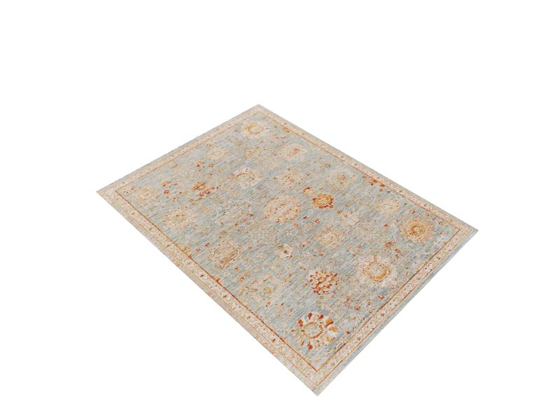 allen + roth Miriam 9 x 12 Light Blue Indoor Floral/Botanical Oriental ...