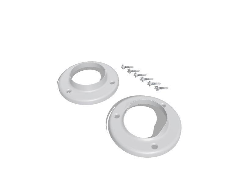 Project Source Rod Socket 2.38-in x 0.51-in White Steel Rod Support/End ...