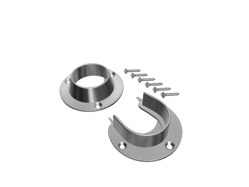 Project Source Rod Flange 2-Pack Chrome Steel/Zinc Alloy Rod Support ...