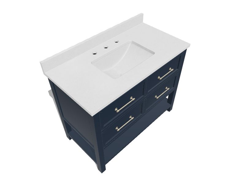 allen + roth Windsor 42-in Midnight Blue Undermount Single Sink ...