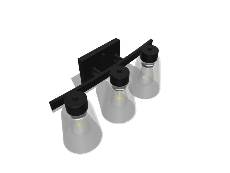 Prominence Home Fairendale 3-Light Matte Black LED Modern/Contemporary Vanity Light 51534-26 at ...