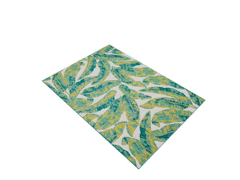 allen + roth with STAINMASTER Palm Leaf 5 X 7 (ft) Green Outdoor Floral ...