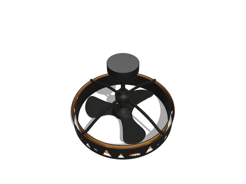 Parrot Uncle 27.2-in Black Integrated LED Indoor Ceiling Fan with Light ...
