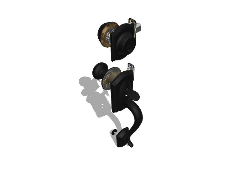 Schlage F Camelot x Georgian Knob Matte Black Double-Cylinder Deadbolt ...