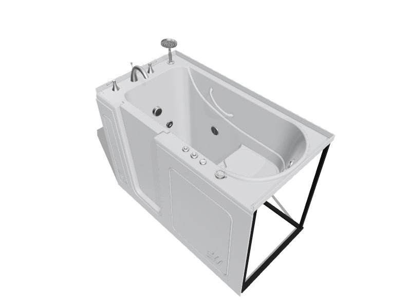 Endurance 32-in x 59.625-in White Acrylic Walk-In Whirlpool Tub with ...