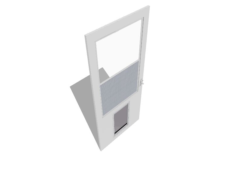 LARSON Pet Door XL 36-in x 81-in White Wood Core Reversible Hinge Storm ...