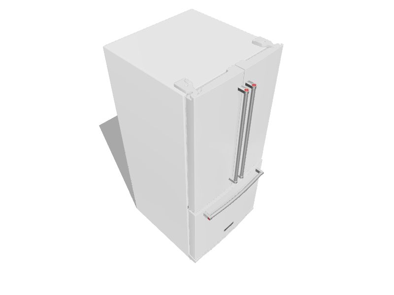 Kitchenaid 19 7-Cu Ft French Door Refrigerator With Ice Maker White at ...