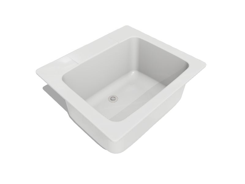 Mustee 25-in x 22-in 1-Basin White Drop-In Laundry Sink with Drain in ...