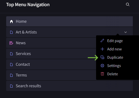 Adding and Duplicating pages