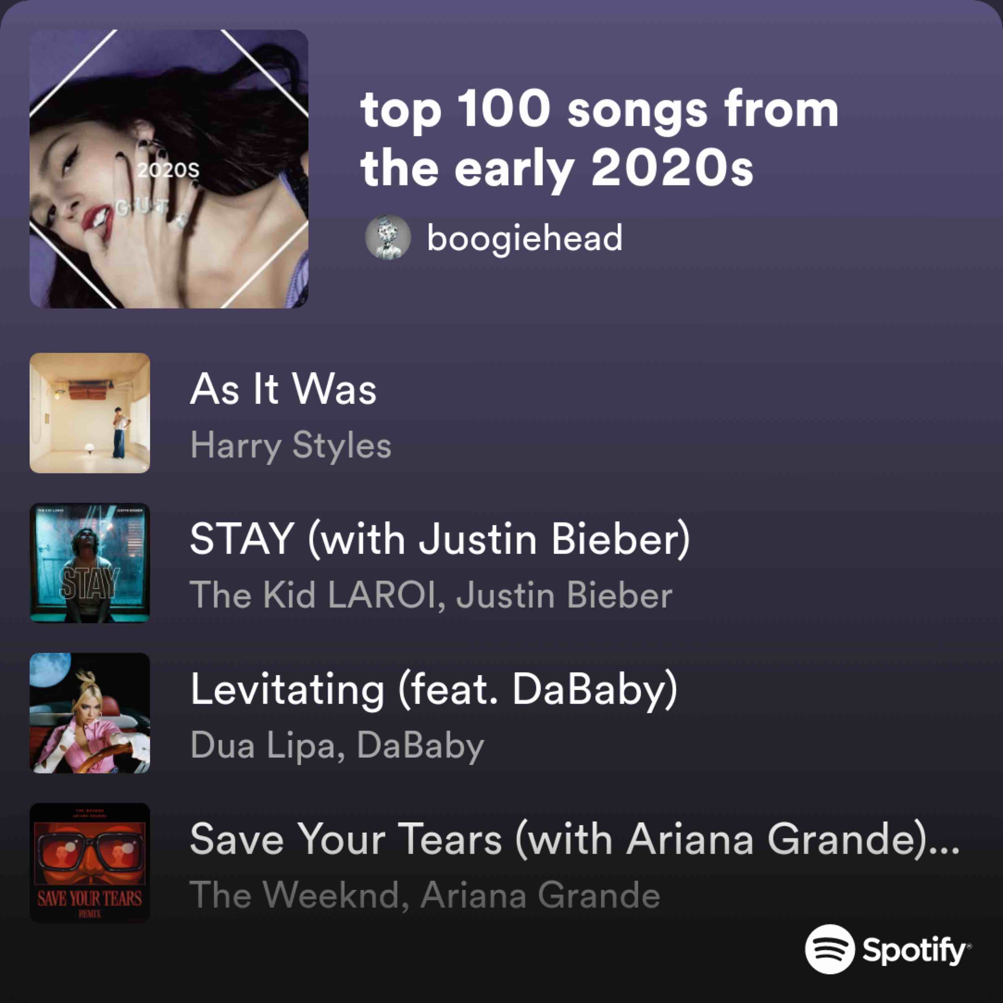 top 100 songs from the early 2020s - playlist by boogiehead | Spotify