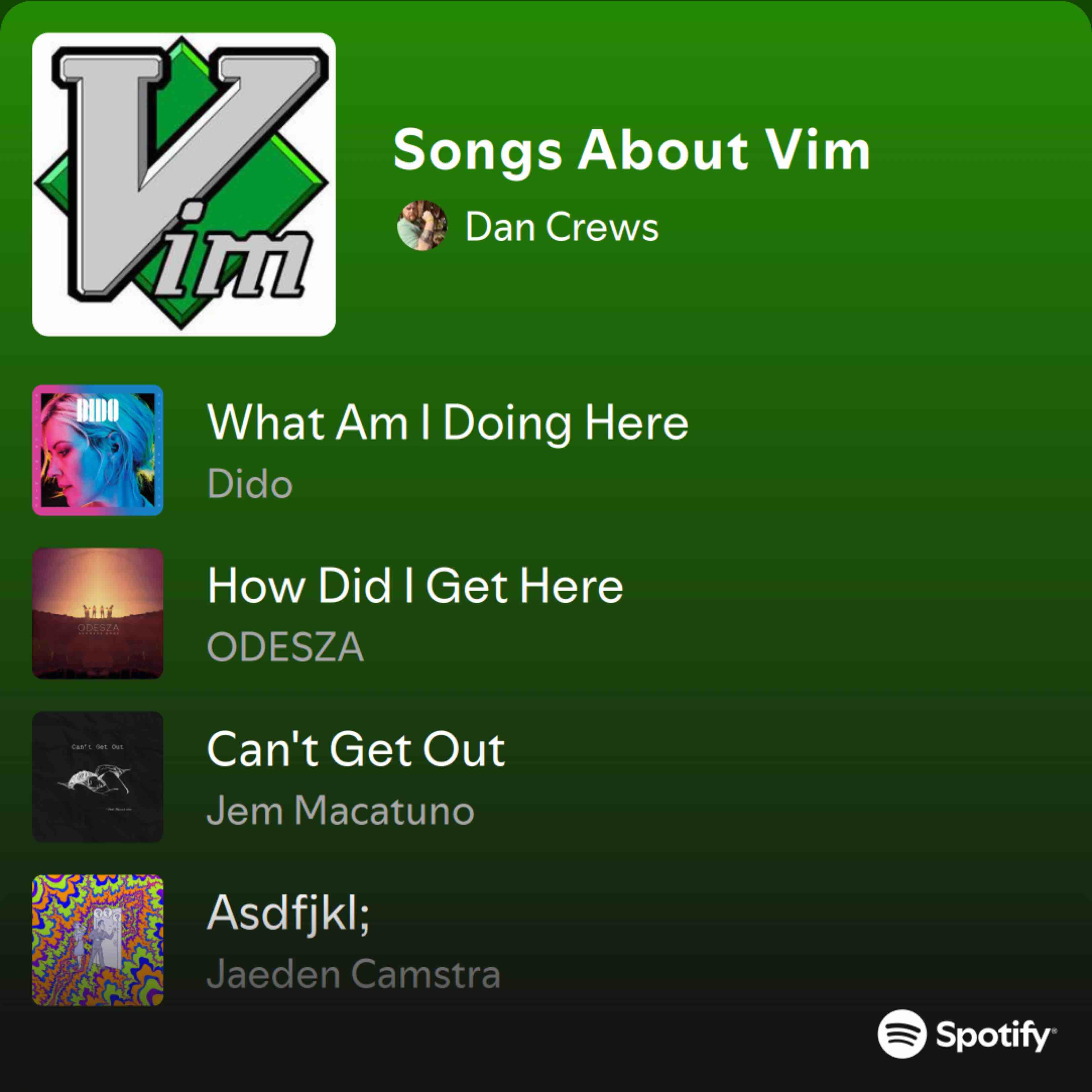 Songs About Vim - playlist by Dan Crews | Spotify