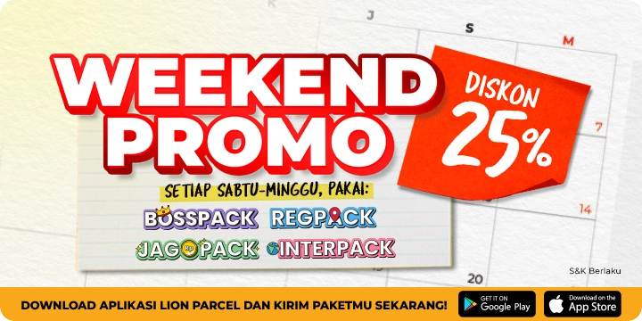 Diskon 25% Kirim Paket di Lion Parcel Khusus Weekend