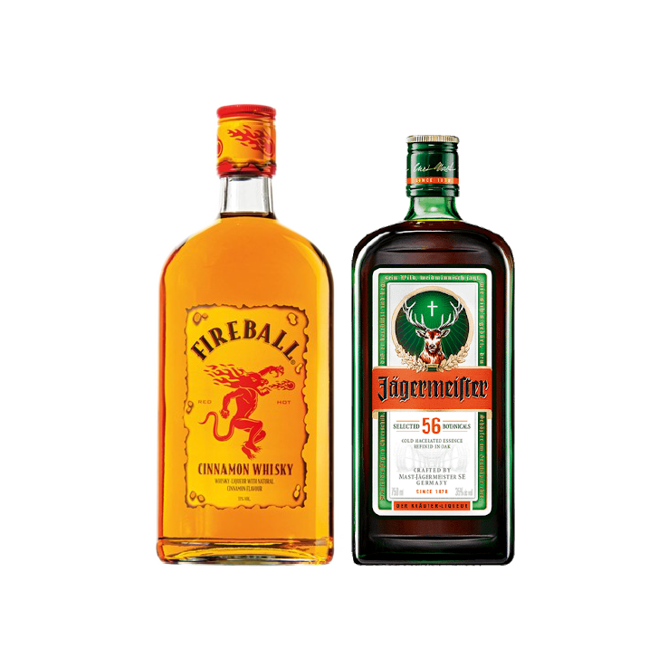 Pack Jagermeister Botella 700cc + Fireball Canela Botella 750cc ...