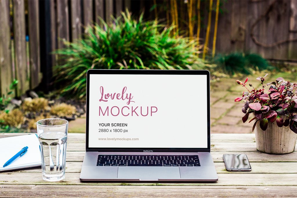 Macbook Pro At The Window - Lovely Mockups