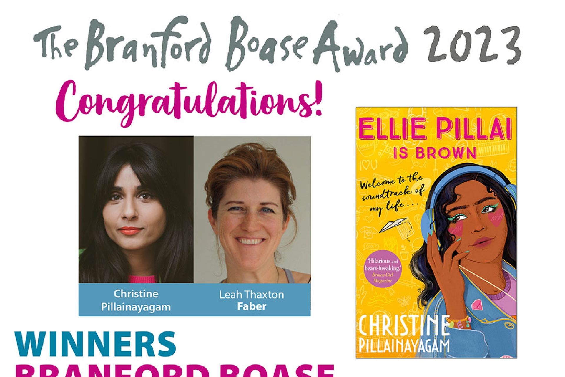Ellie Pillai is Brown wins the Branford Boase Award 2023 ...