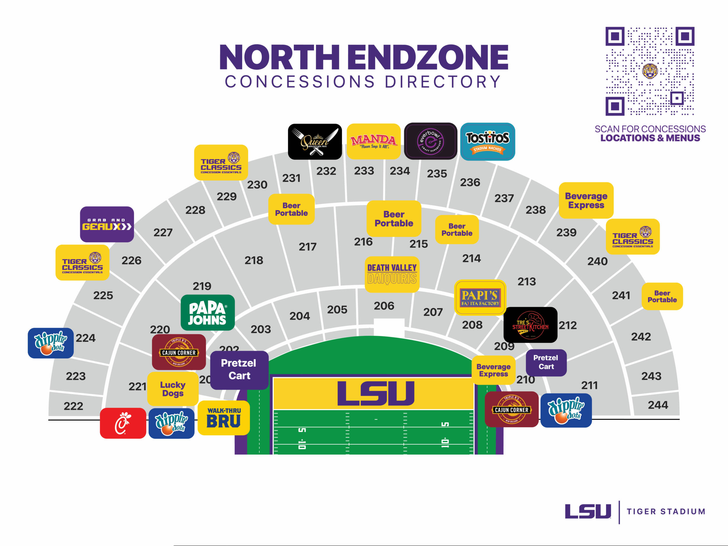 Tiger Stadium Concessions Locations (2025)