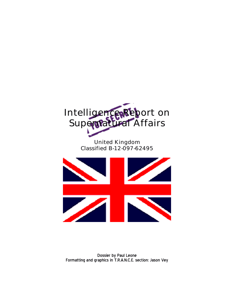 Unisystem - Intelligence Report on Supernatural Affairs | Imagem ...