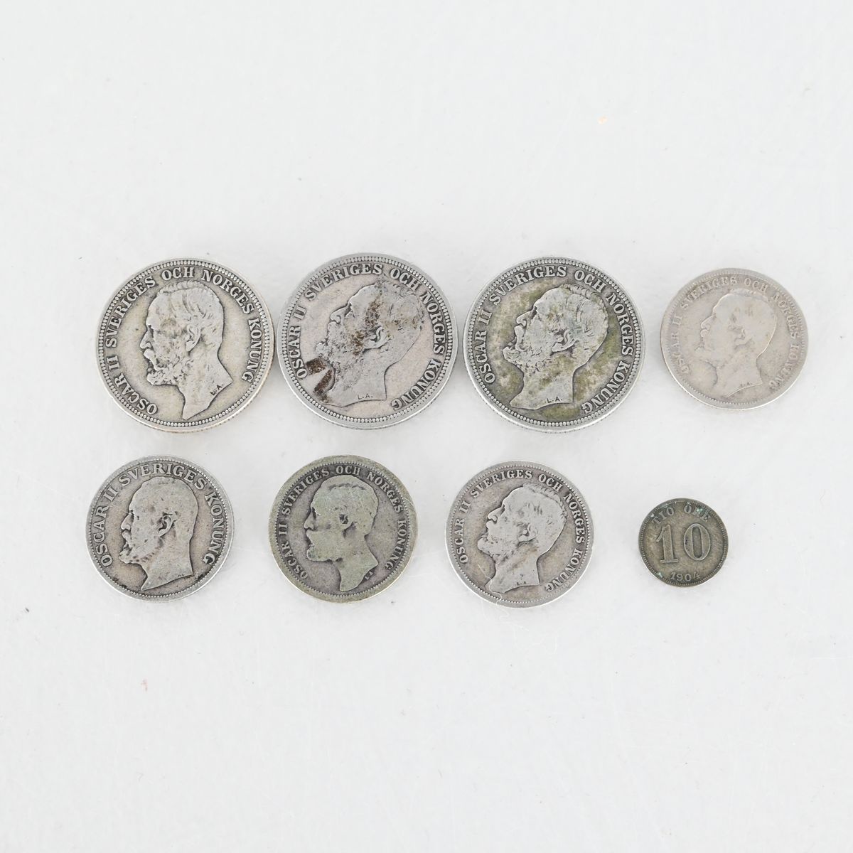 Oscar II, Mynt, 8 st, Silver, Sverige (118078) — Luleå Auktionsverk