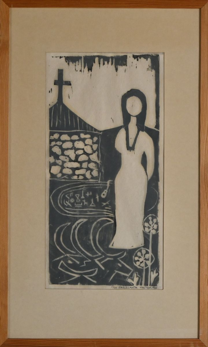 Lars Pirak, träsnitt, Padjelanta, 1966 (104327) — Luleå Auktionsverk