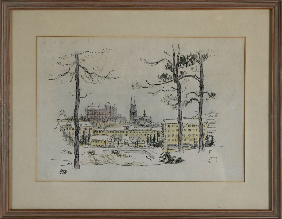 Ebbe Fog, akvarell / Tusch, Uppsala (103294) — Luleå Auktionsverk