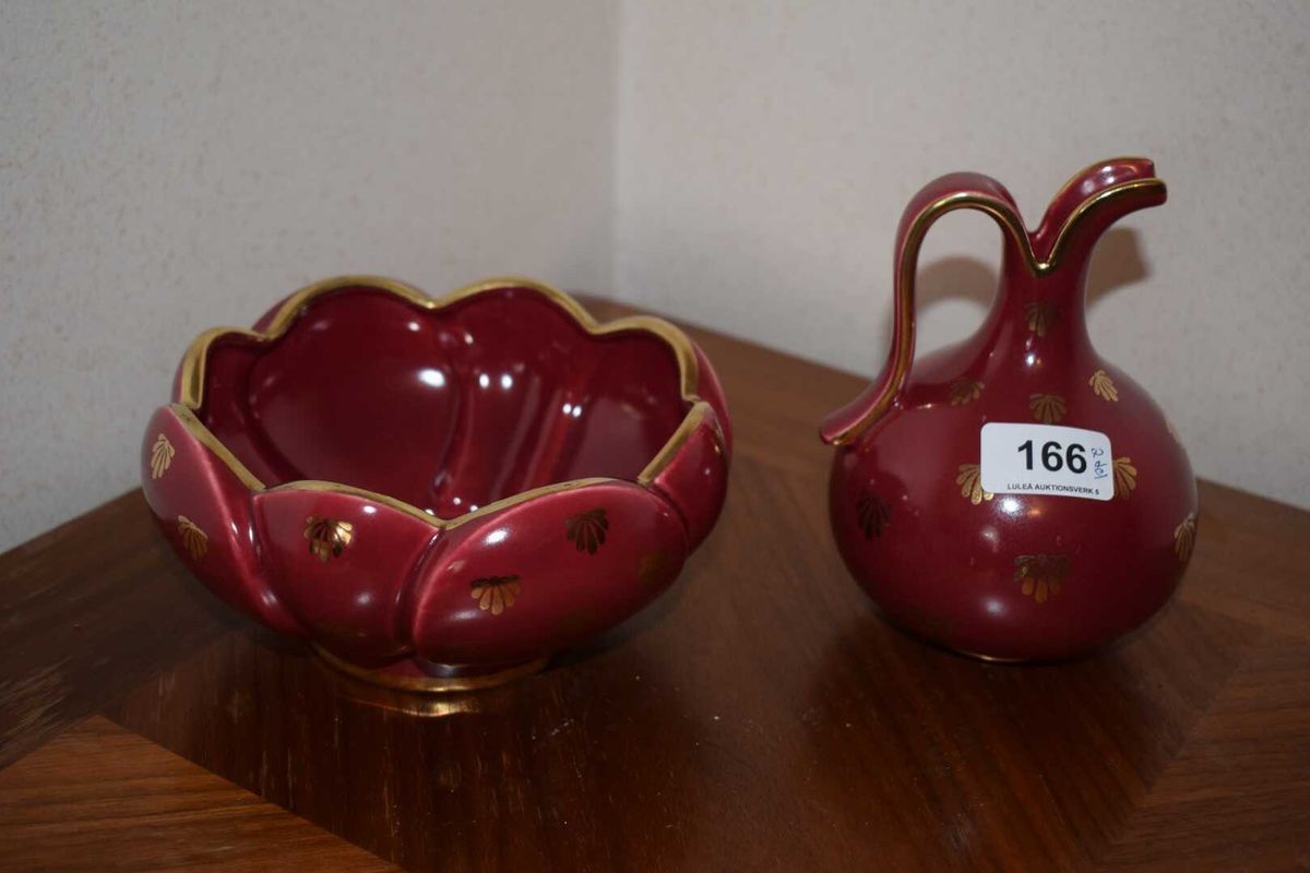 Vas o skål Rubin Gefle (10740) — Luleå Auktionsverk