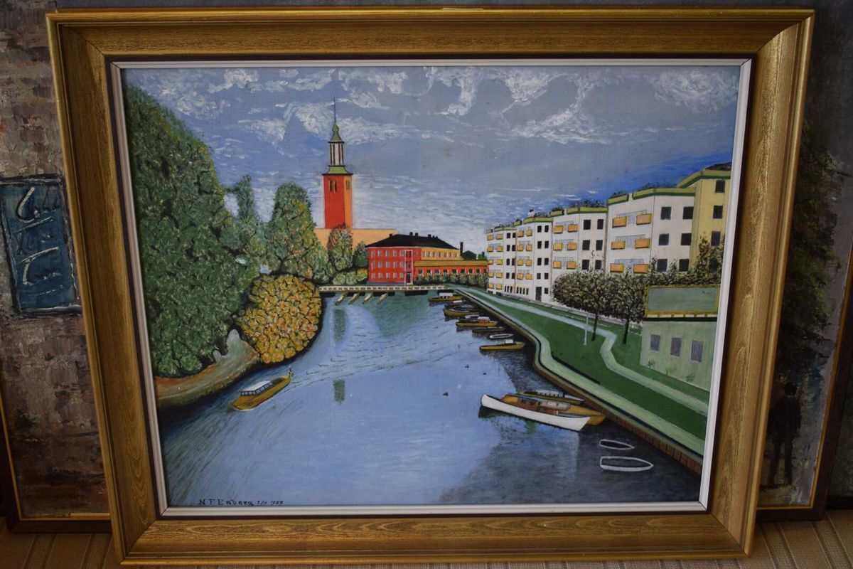 Oljemålning NF Enberg 1959 (16684) — Luleå Auktionsverk