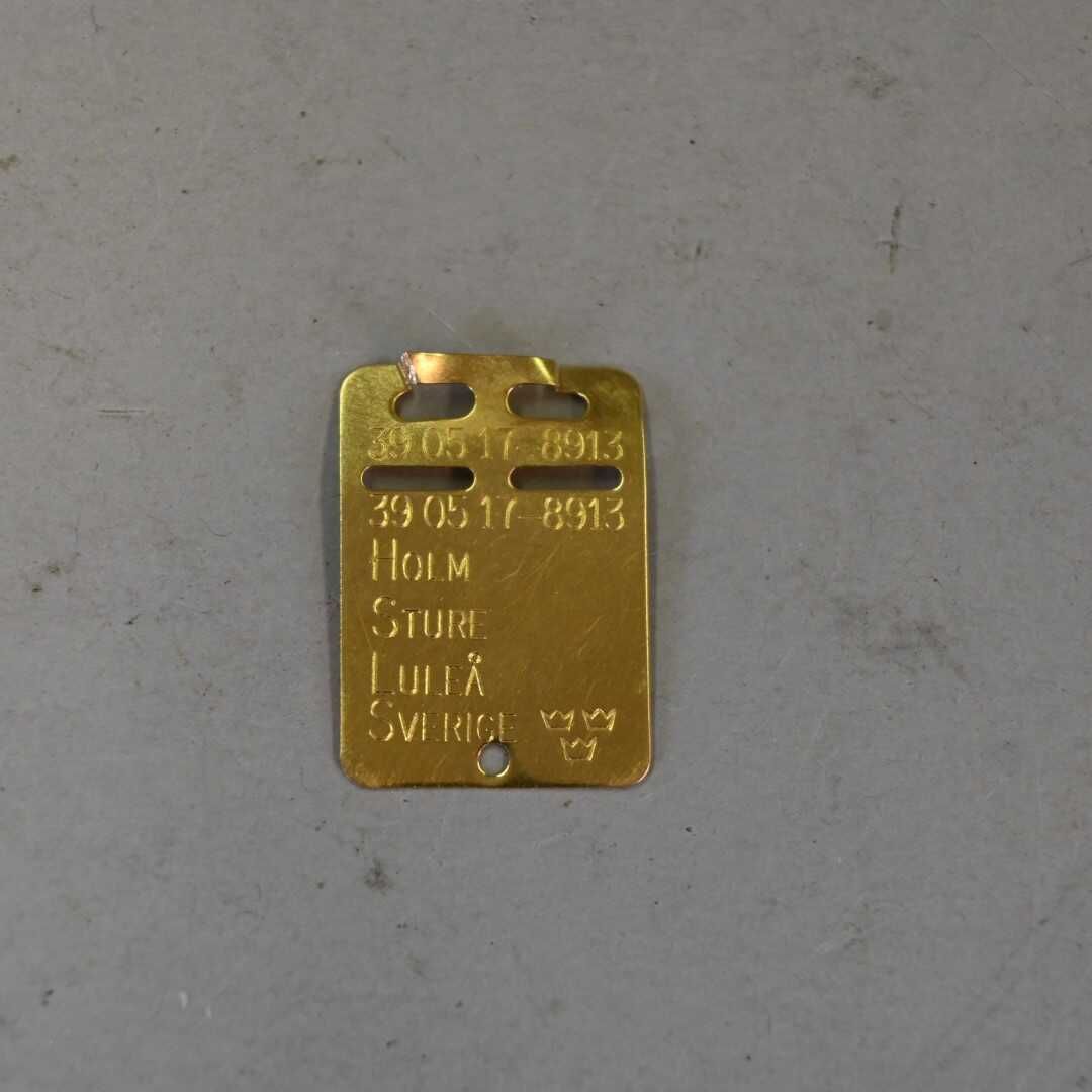 ID bricka guld 18 K (53761) — Luleå Auktionsverk