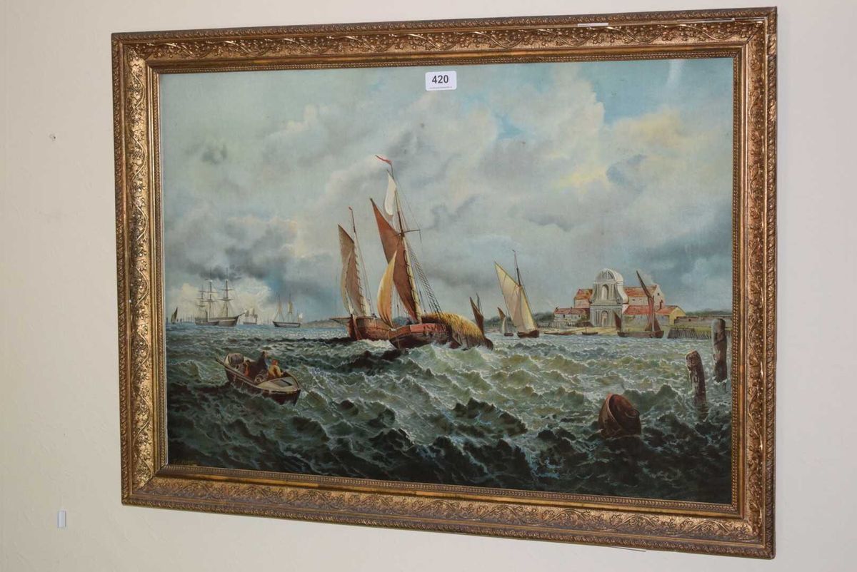 Tavla oljetryck marin