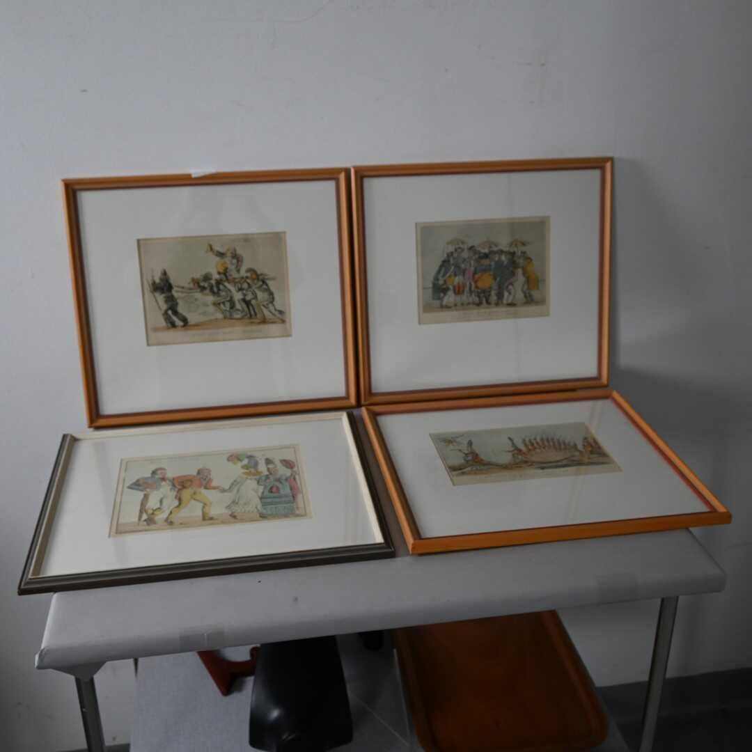 4 tavlor gamla tryck Frankrike (56420) — Luleå Auktionsverk