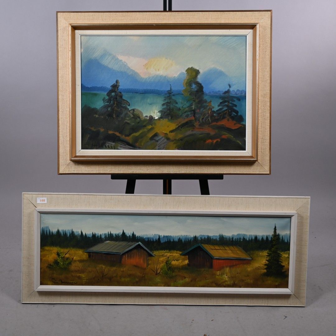 2 oljemålningar landskap (61936) — Luleå Auktionsverk