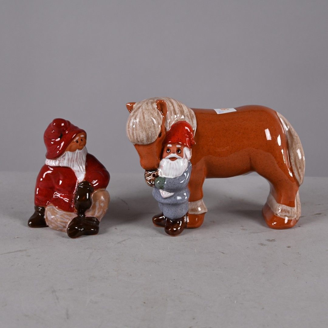 Tomte med häst Rolf Berg + tomte Gabriel (62278) — Luleå Auktionsverk