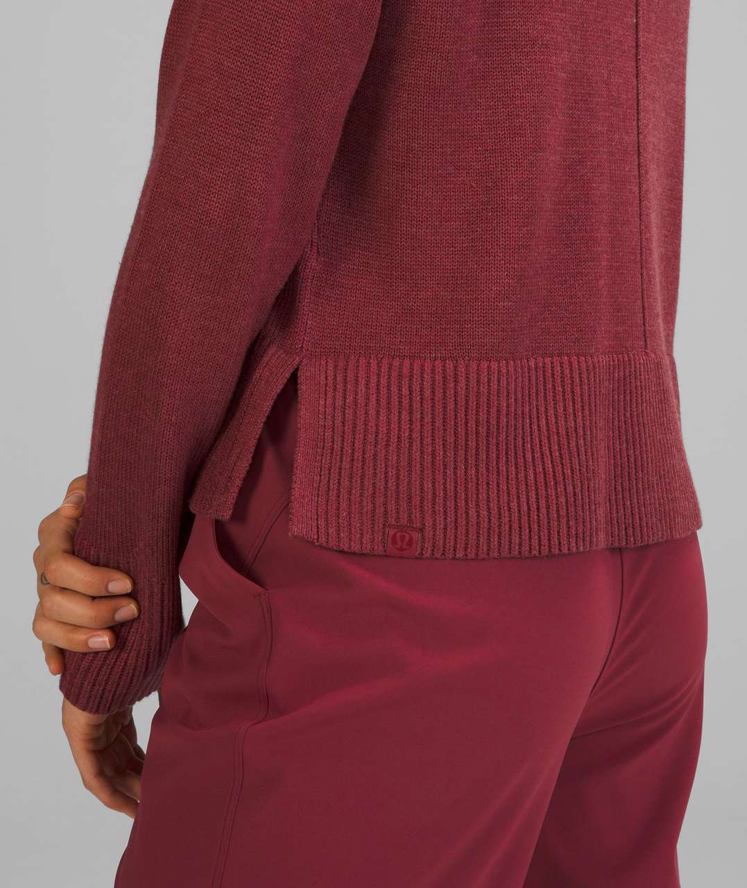 Lululemon Cashlu Boxy Crewneck Sweater Heathered Mulled Wine Lulu