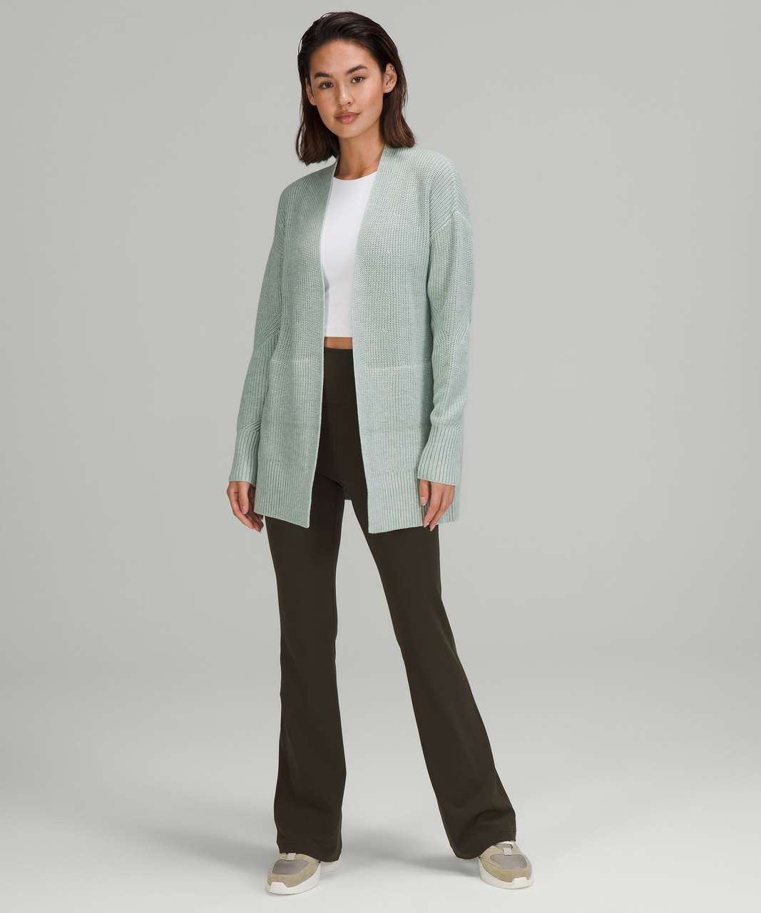 Lululemon Cashlu Sweater Wrap Heathered Silver Blue Lulu Fanatics