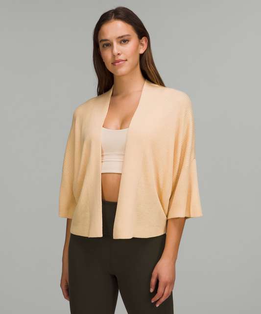 Lululemon Boxy Cashlu Knit Wrap Heathered True Navy Lulu Fanatics