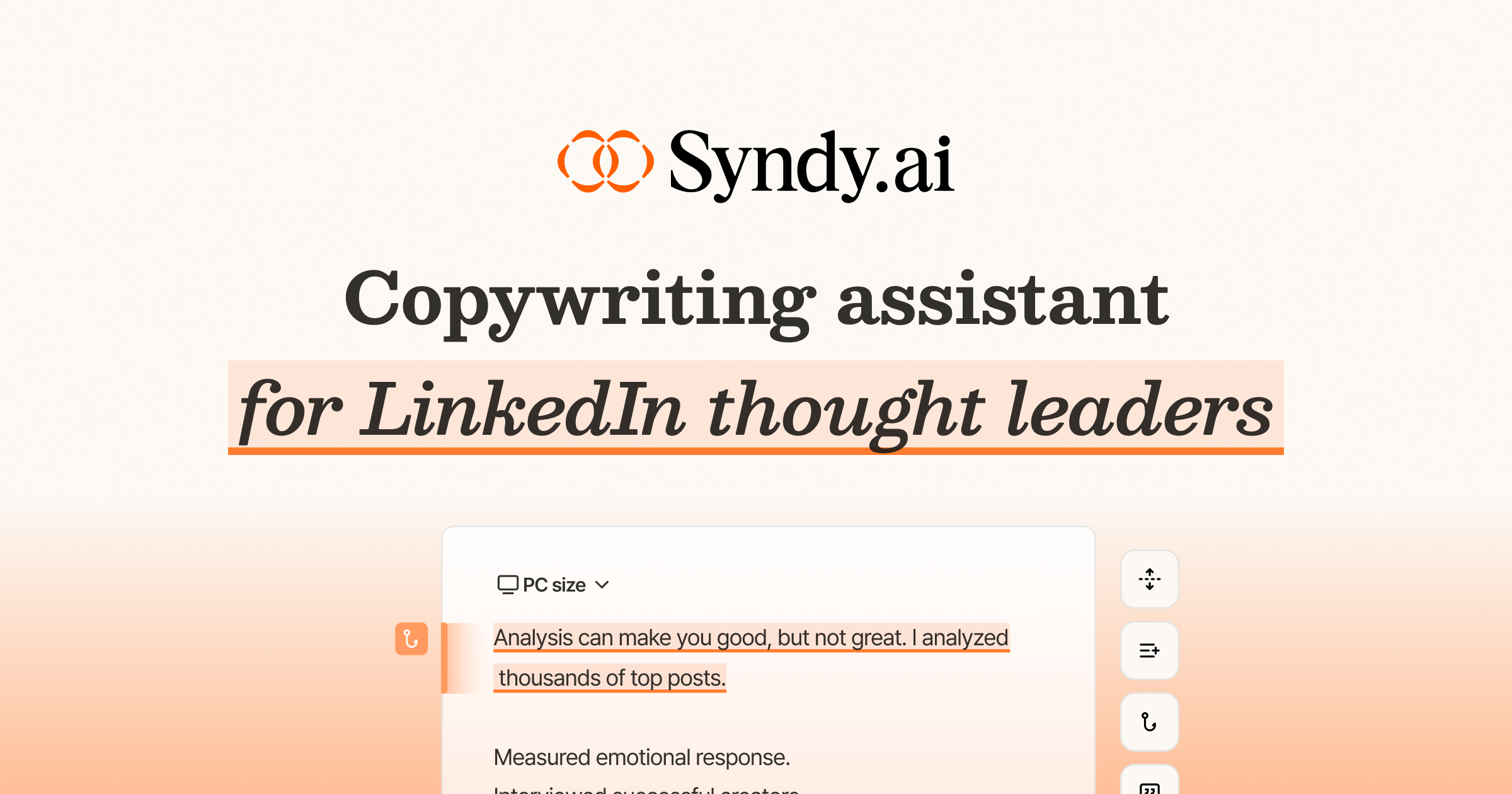 Syndy.ai – Copywriting assistant for LinkedIn