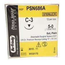 Perma Sharp Plain Gut Suture - Regular Cut - 4-0--18"--c-6-needle ...