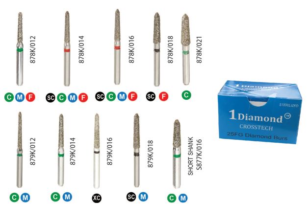 1Diamond - Single Use Diamond Burs - Modified Chamfer - sourceonedental.com
