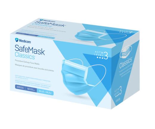 SafeMask Classics Earloop Masks - Level 3 - sourceonedental.com