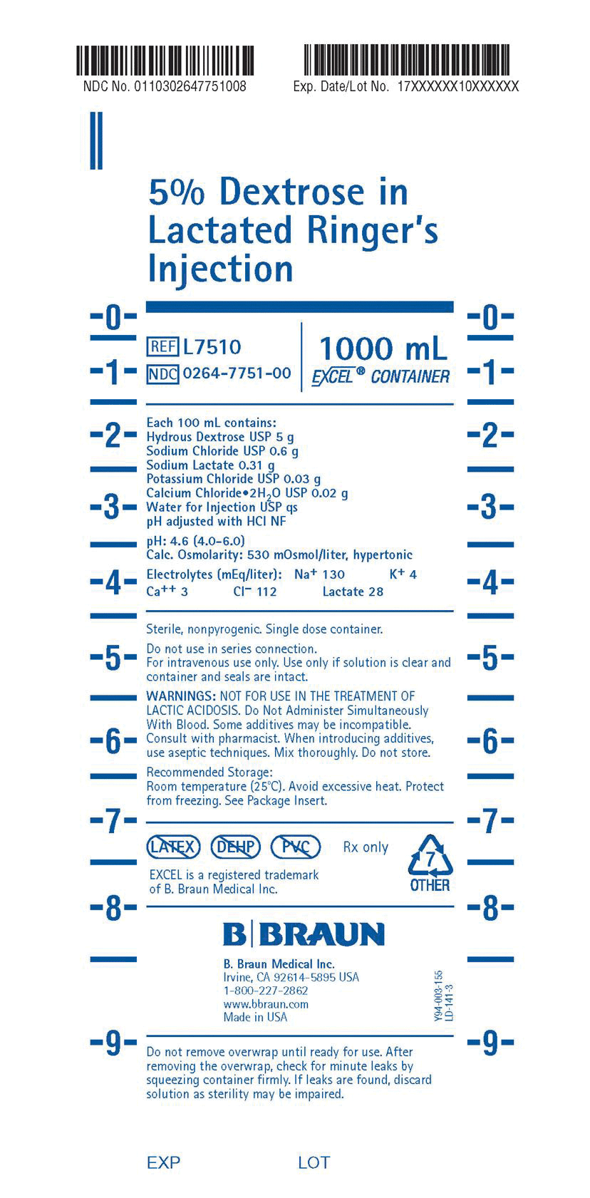 5% Dextrose in Lactated Ringer's Injection 500mL - sourceonedental.com