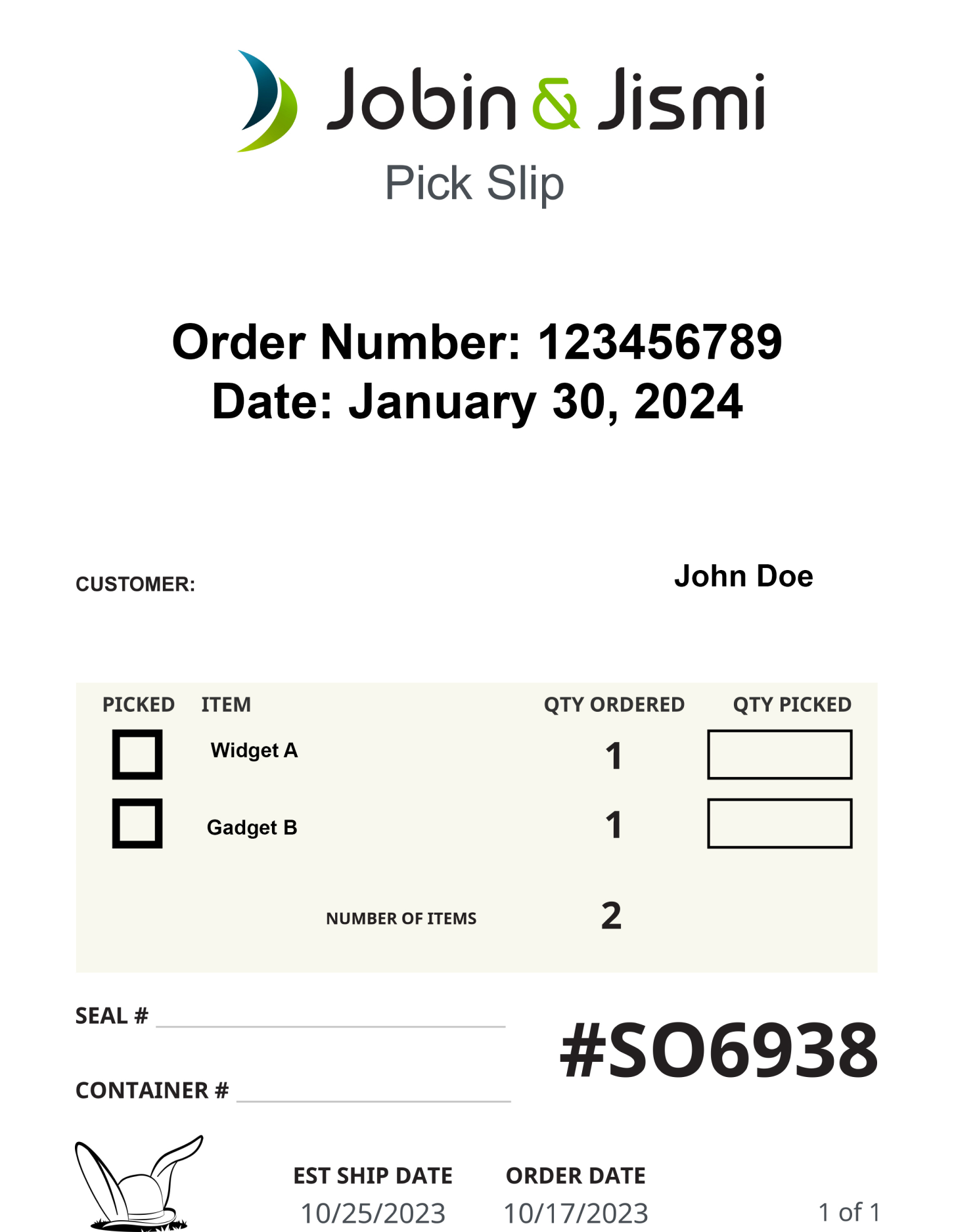 Pick Slip PDF in NetSuite